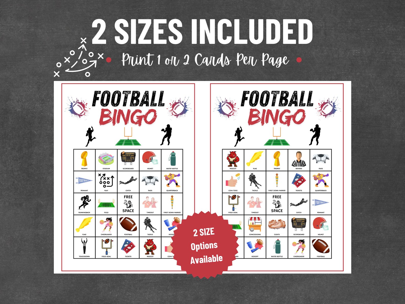Football Bingo Printable | Fun Football Party Game | Perfect for Game ...