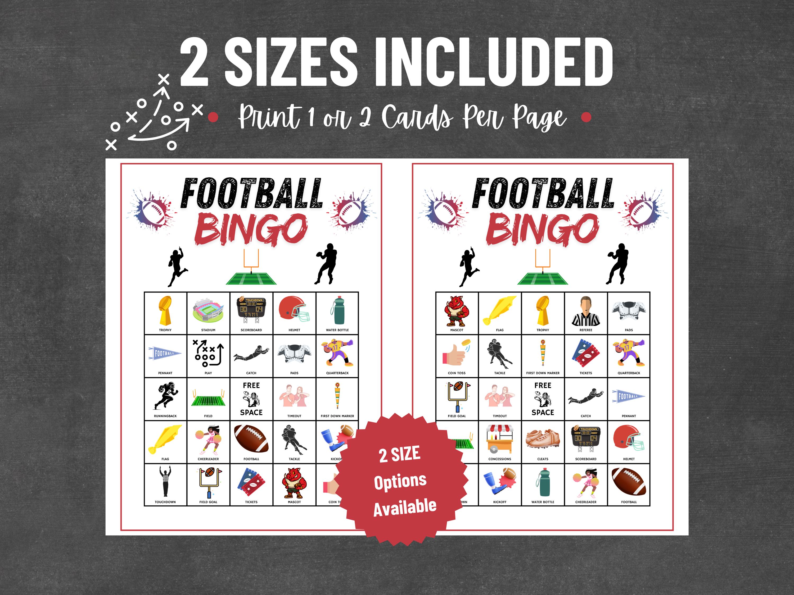 Football Bingo Printable | Fun Football Party Game | Perfect for Game ...