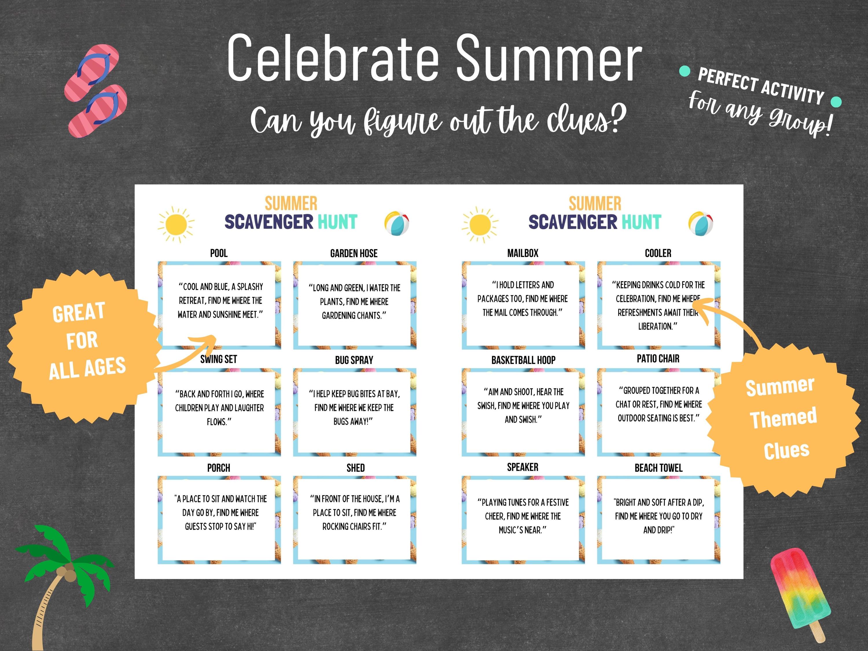 Summer Scavenger Hunt for Kids and Families | Summer Activity Printable ...