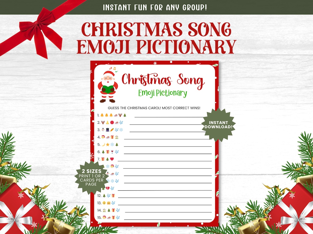 Christmas Songs Emoji Pictionary Game | Christmas Emoji Song Carol ...