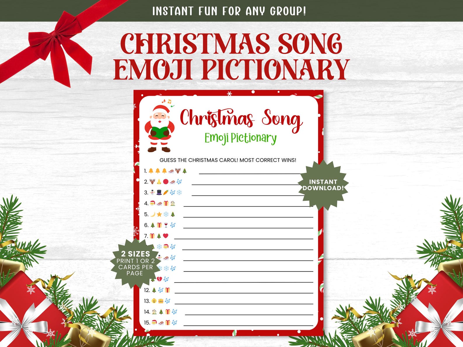 Christmas Songs Emoji Pictionary Game | Christmas Emoji Song Carol ...