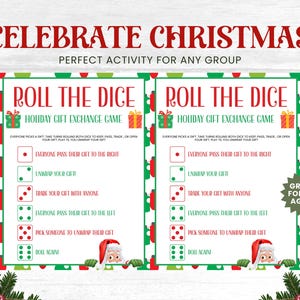 Roll the Dice Christmas Dice Game Gift Exchange | Christmas Pass the ...