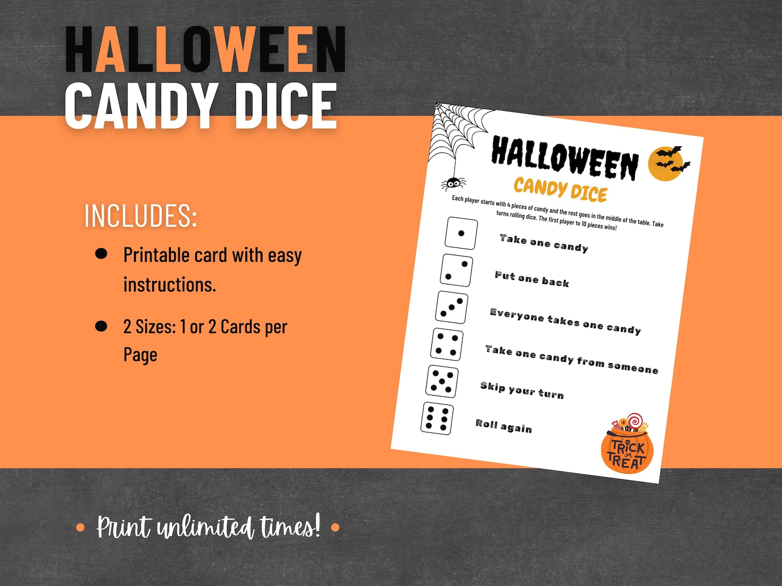Halloween Candy Dice Game | Fun Trick or Treat Activity for Kids | Easy ...