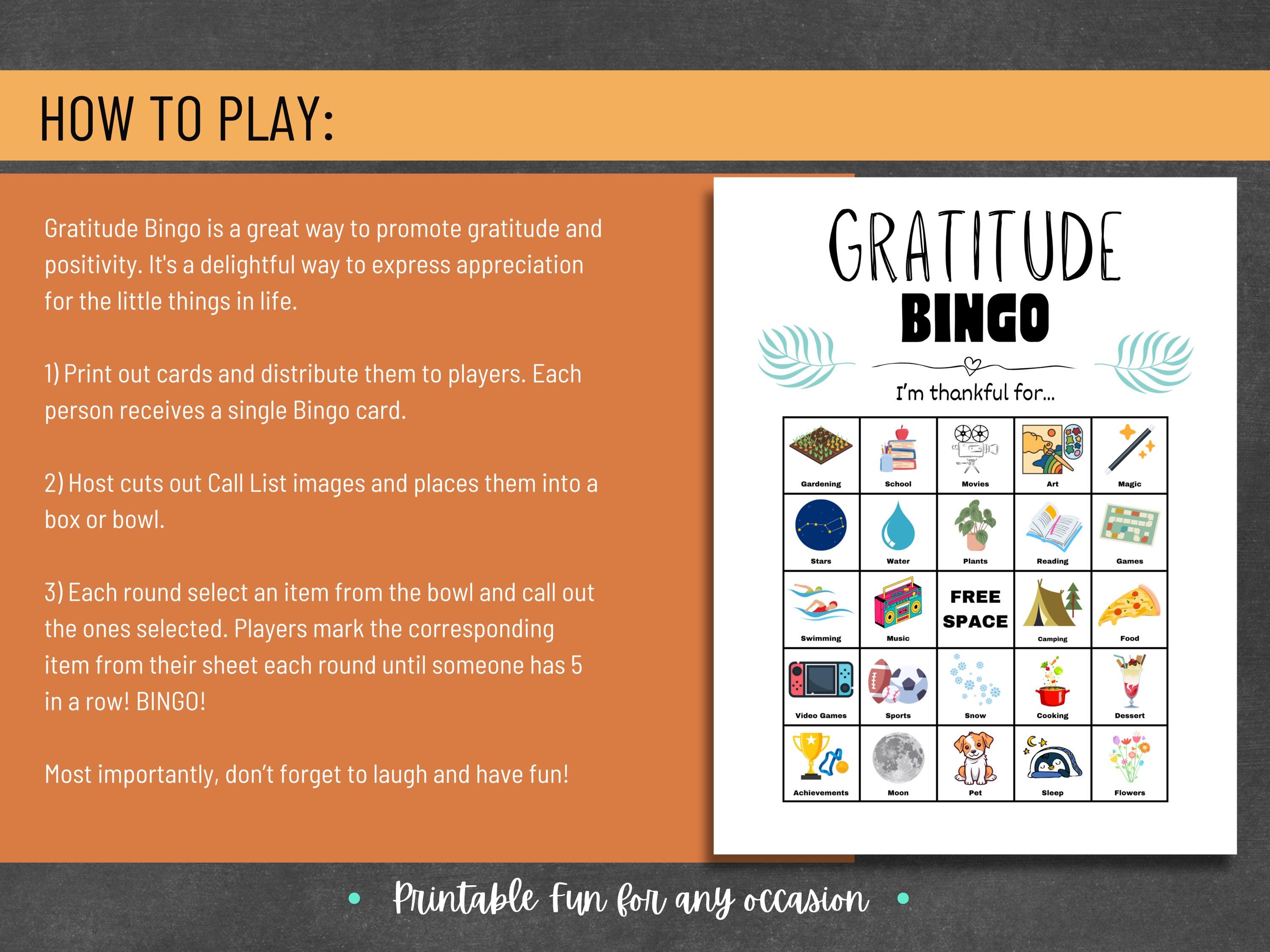 Gratitude Bingo Printable | Fun Thanksgiving Activity | Perfect for ...