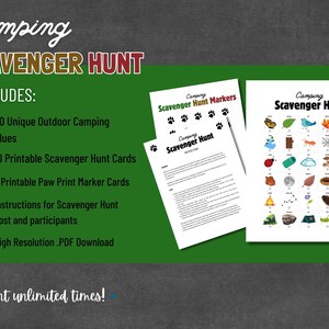Camping Scavenger Hunt Game for Families | Camping Activity Printable ...