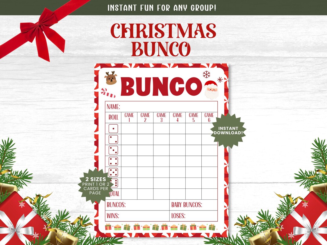 Christmas Bunco Christmas Dice Game | Christmas Games for Adults and ...