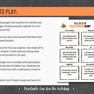 Halloween Scavenger Hunt Game for Kids and Families | Printable ...