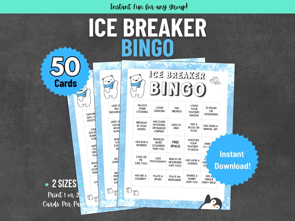 Ice Breaker Bingo Printable | Get to Know You Activity | Find the Guest ...