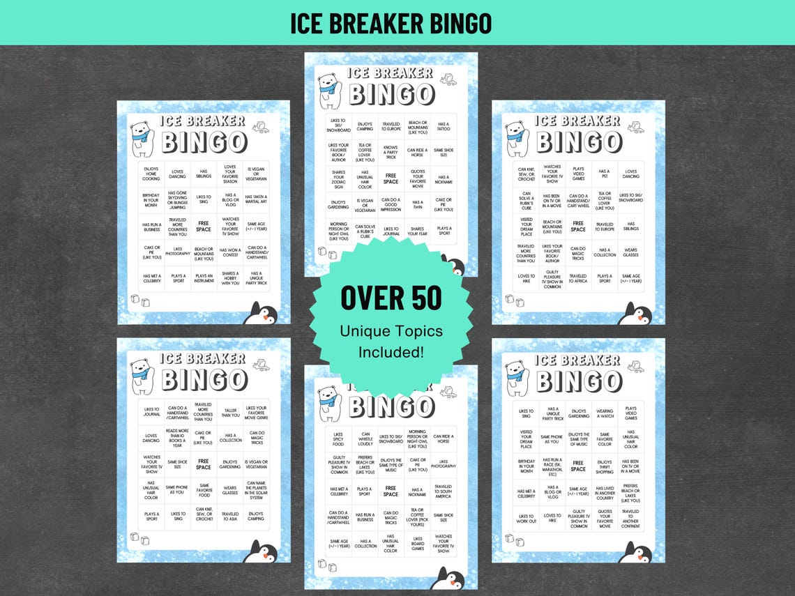 Ice Breaker Bingo Printable | Get to Know You Activity | Find the Guest ...