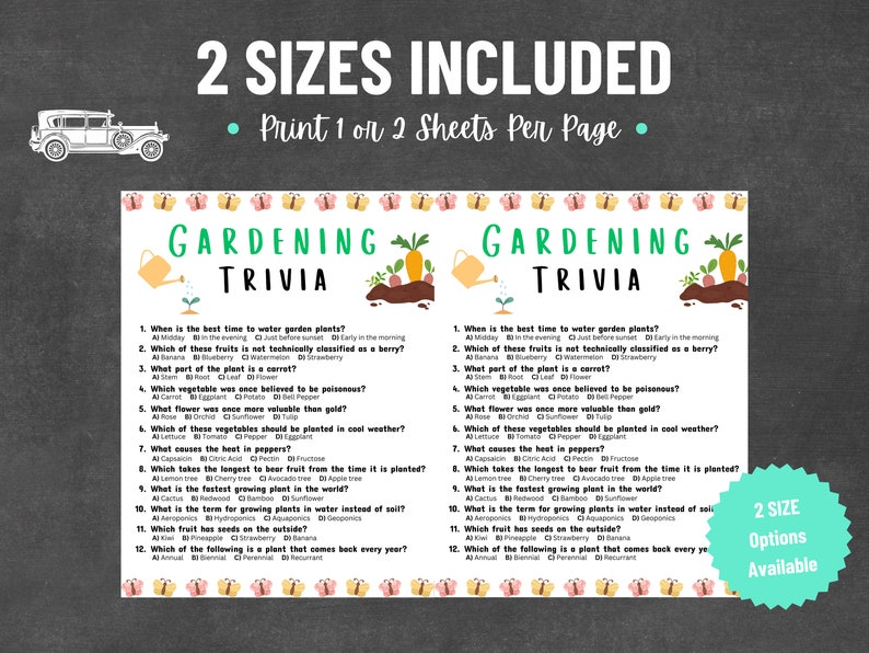 Gardening Trivia Game Printable | Fun Garden-themed Quiz | Perfect for ...