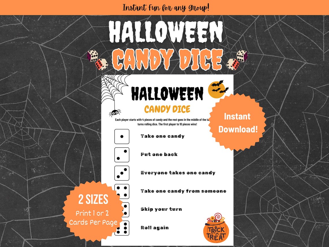 Halloween Candy Dice Game | Fun Trick or Treat Activity for Kids | Easy ...