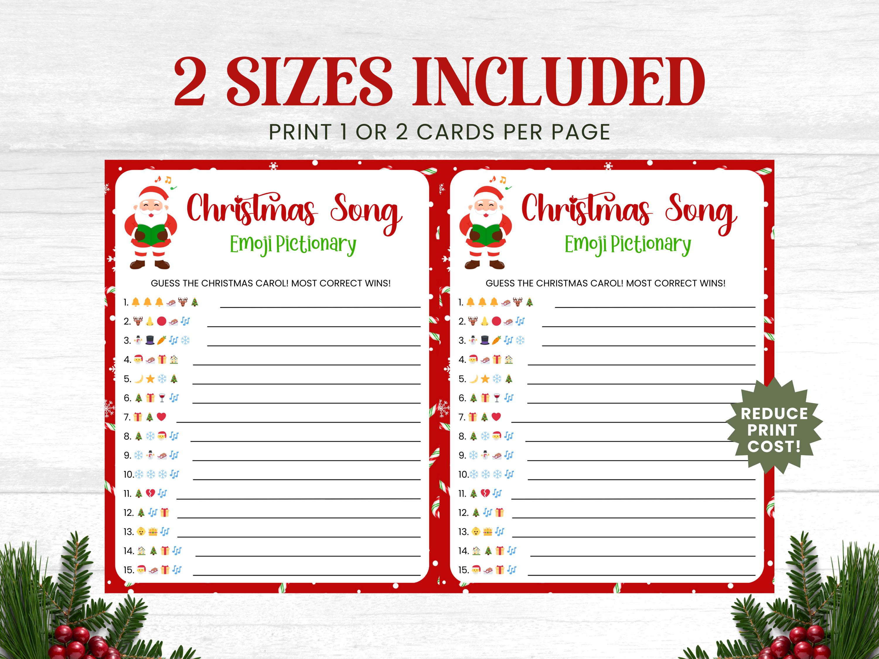 Christmas Songs Emoji Pictionary Game | Christmas Emoji Song Carol ...