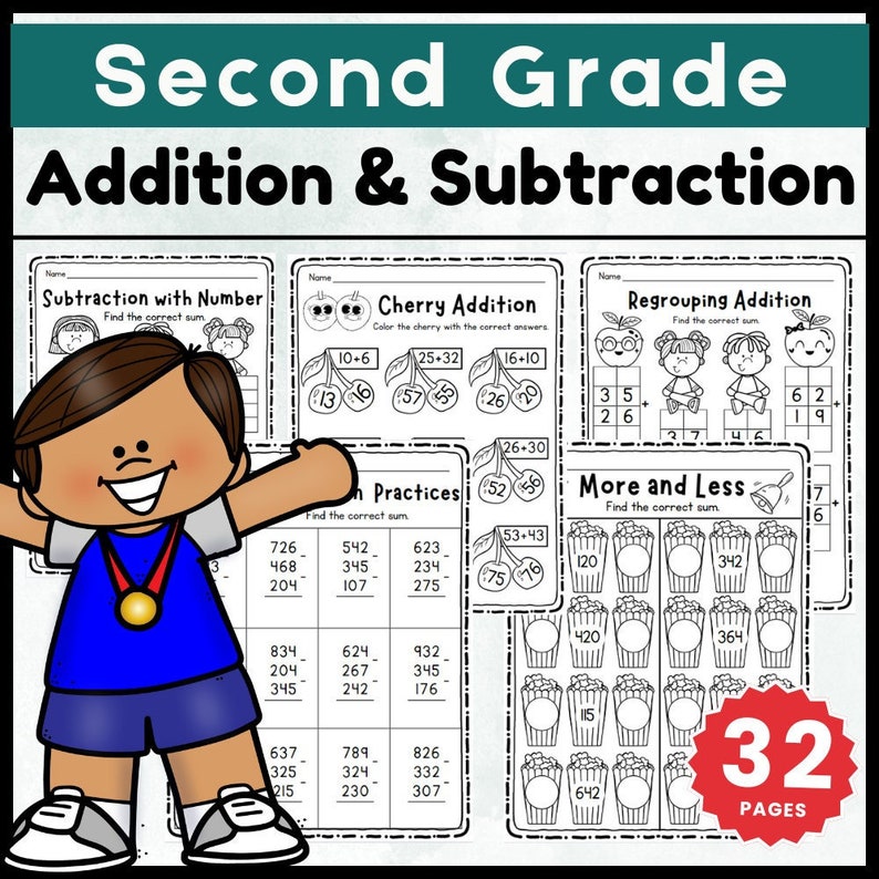 Addition and Subtraction for Second Grade 2-3 Digit Regrouping ...