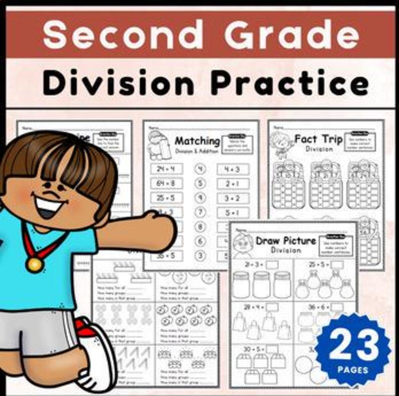 Division Practice for Second Grade Math Divide Group Word Problem ...