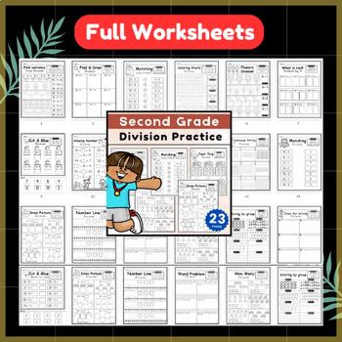 Division Practice for Second Grade Math Divide Group Word Problem ...