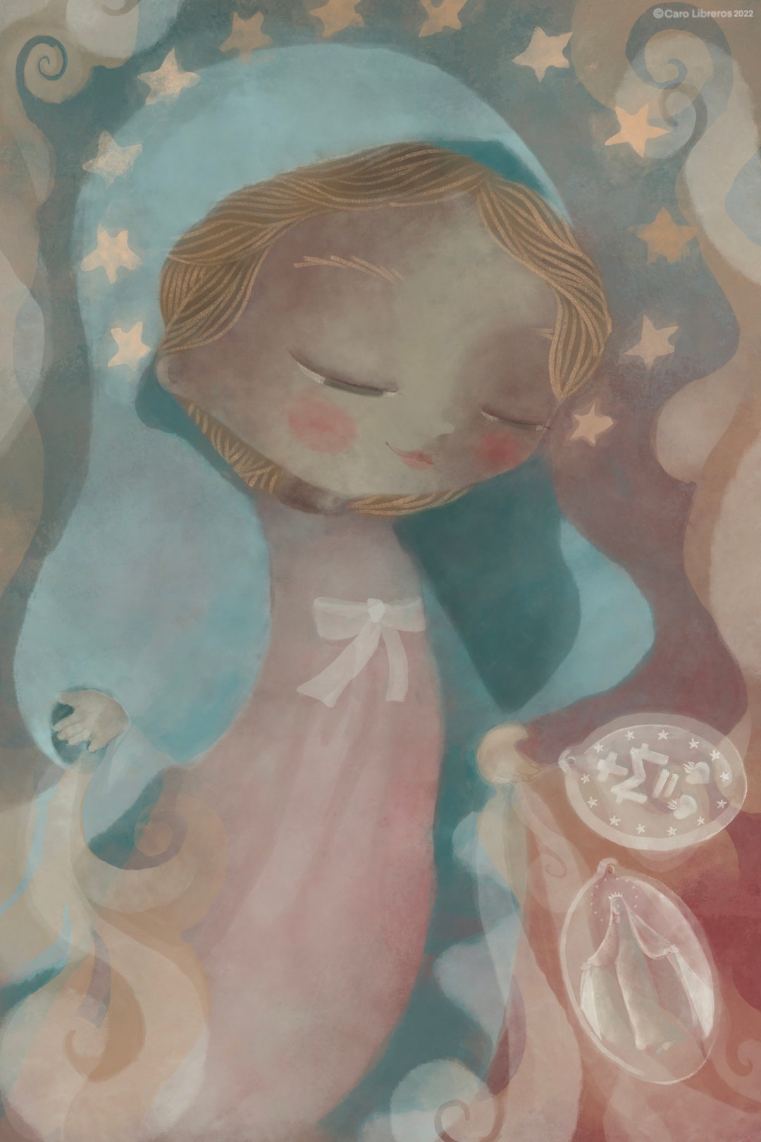Our Lady of the Miraculous Medal Digital Illustration for Kids and ...
