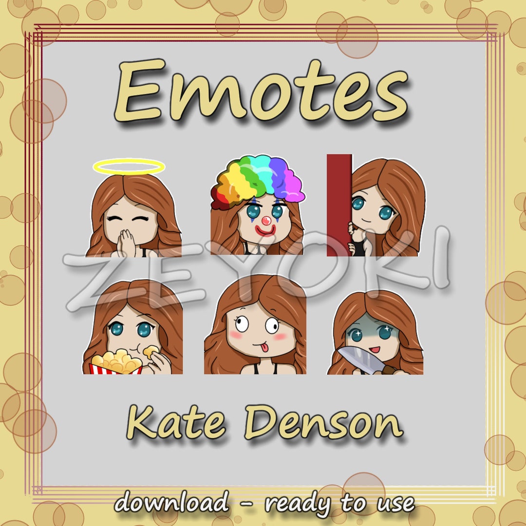 DBD Kate Denson 6 Emotes Clown, Derp, Knife, Lurk, Popcorn, Pray Twitch ...