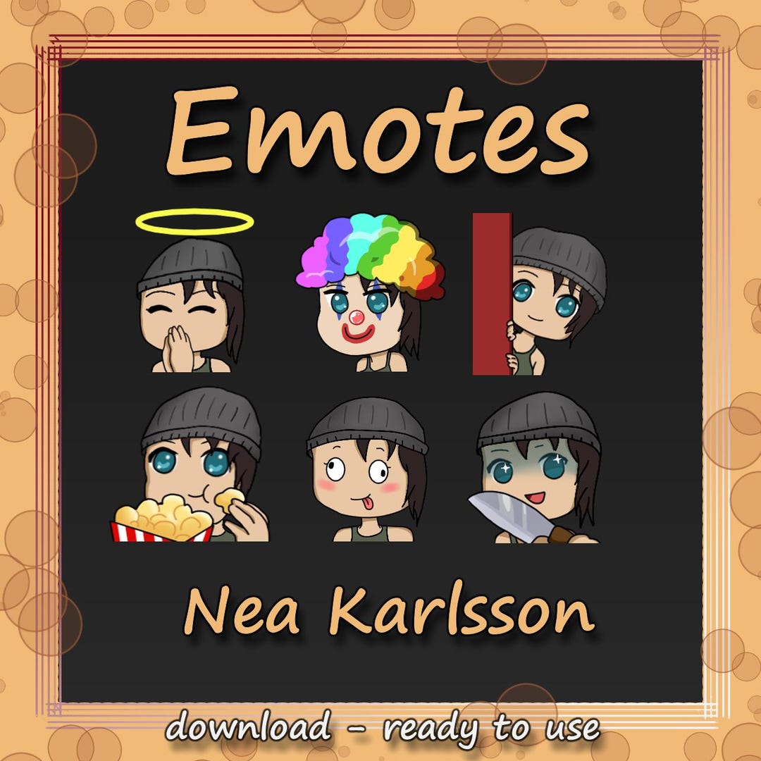 DBD Nea Karlsson 6 Emotes - Clown, Derp, Knife, Lurk, Popcorn, Pray ...