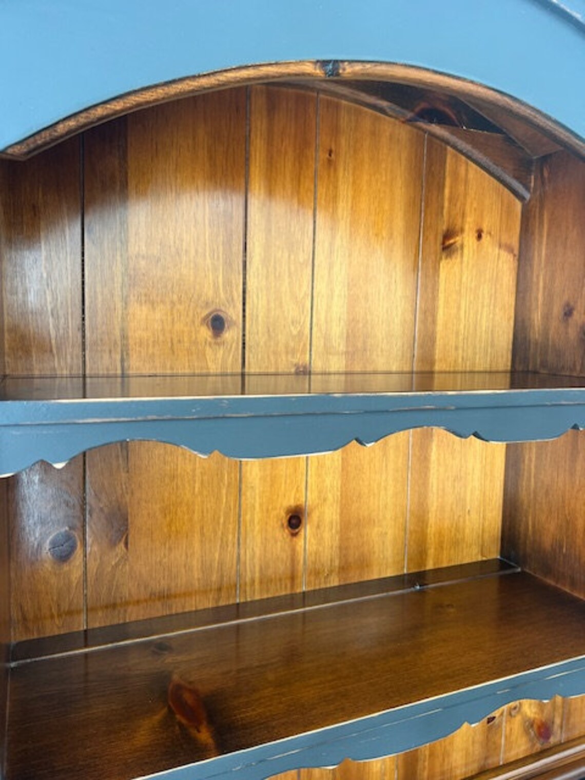 Rustic Solid Pine Display Hutch - Etsy