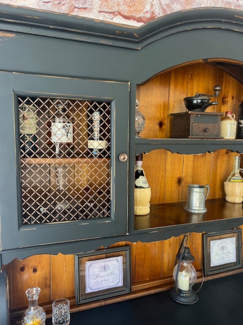Rustic Solid Pine Display Hutch - Etsy