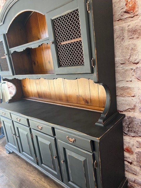 Rustic Solid Pine Display Hutch - Etsy