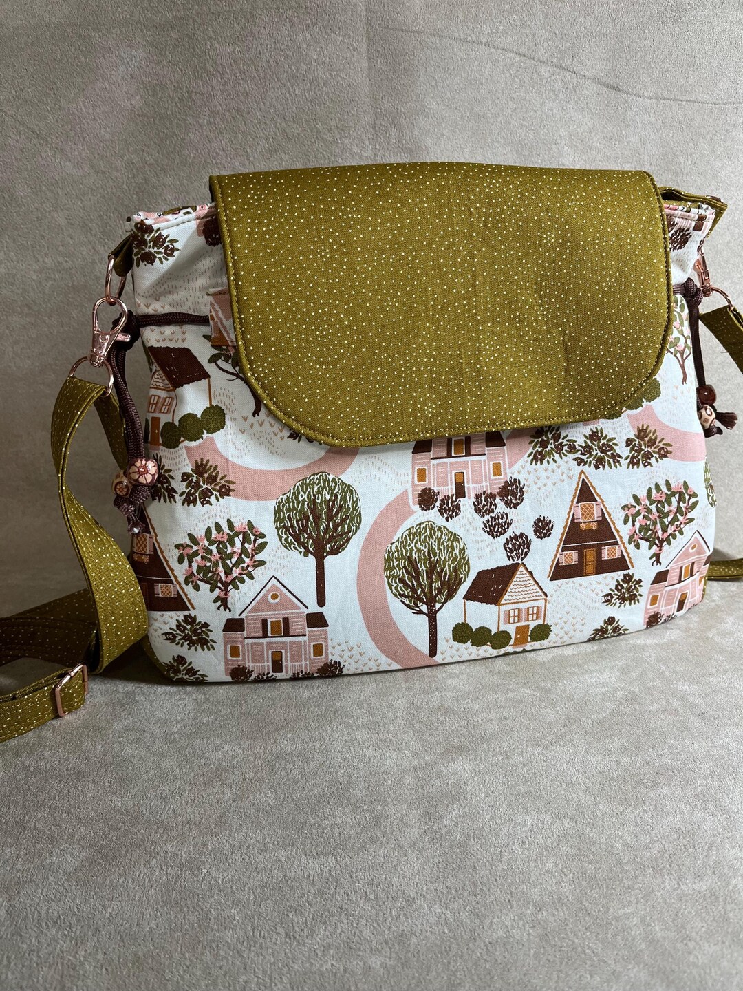 Village Drawstring Satchel | Handmade Purse | Handmade in USA - Etsy
