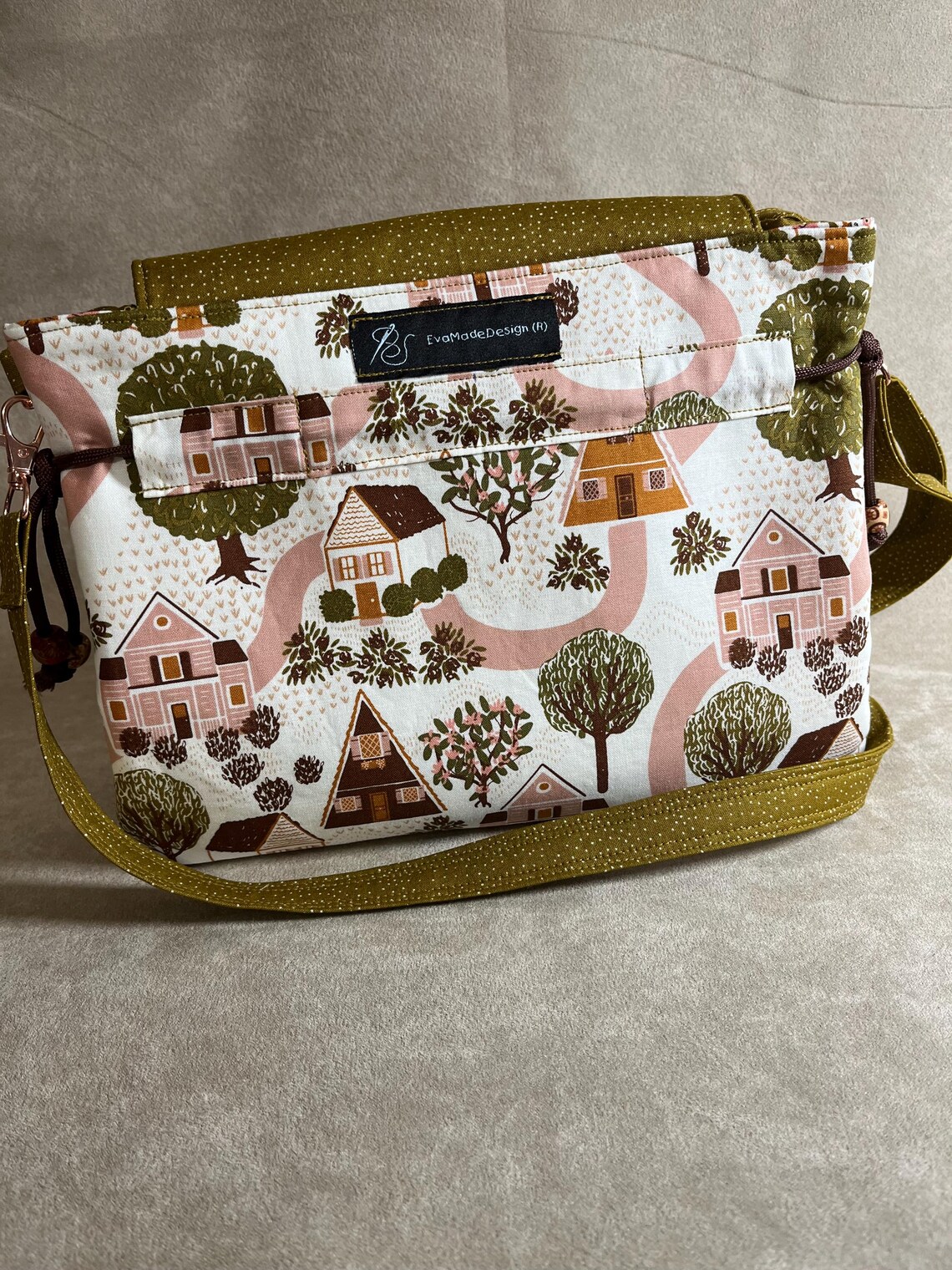Village Drawstring Satchel | Handmade Purse | Handmade in USA - Etsy