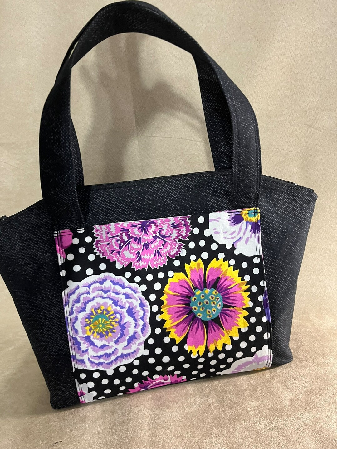 Santorini Purse With Top Handles | Zippered Purse | Handmade Locally - Etsy
