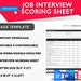 Interview Rating Sheet Interview Score Sheet Interview Scorecard ...