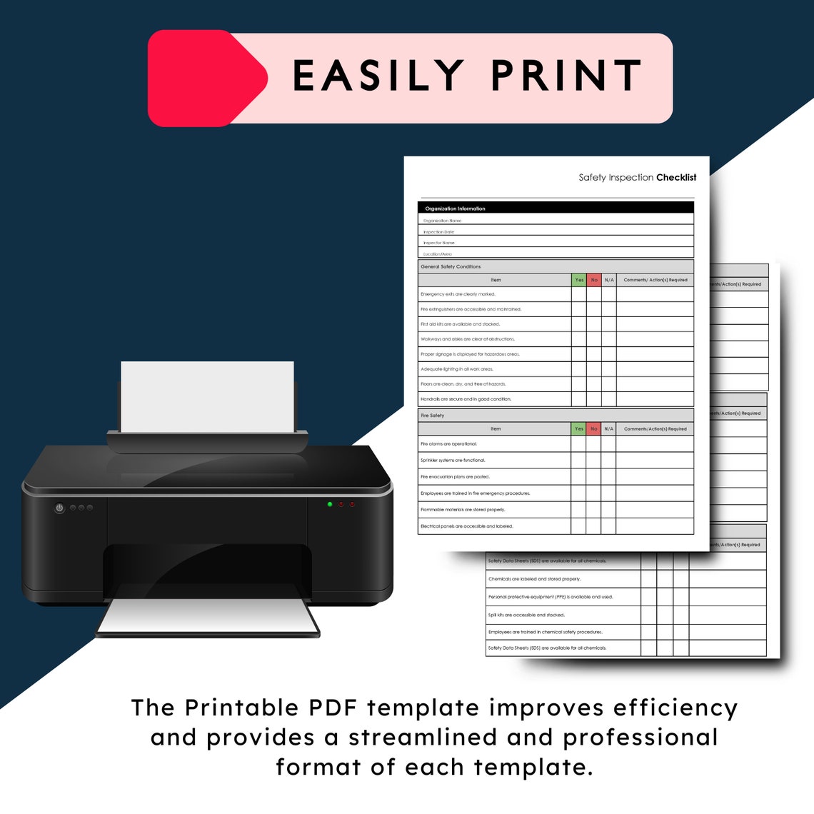 Safety Inspection Safety Checklist Occupational Safety Workplace Safety ...