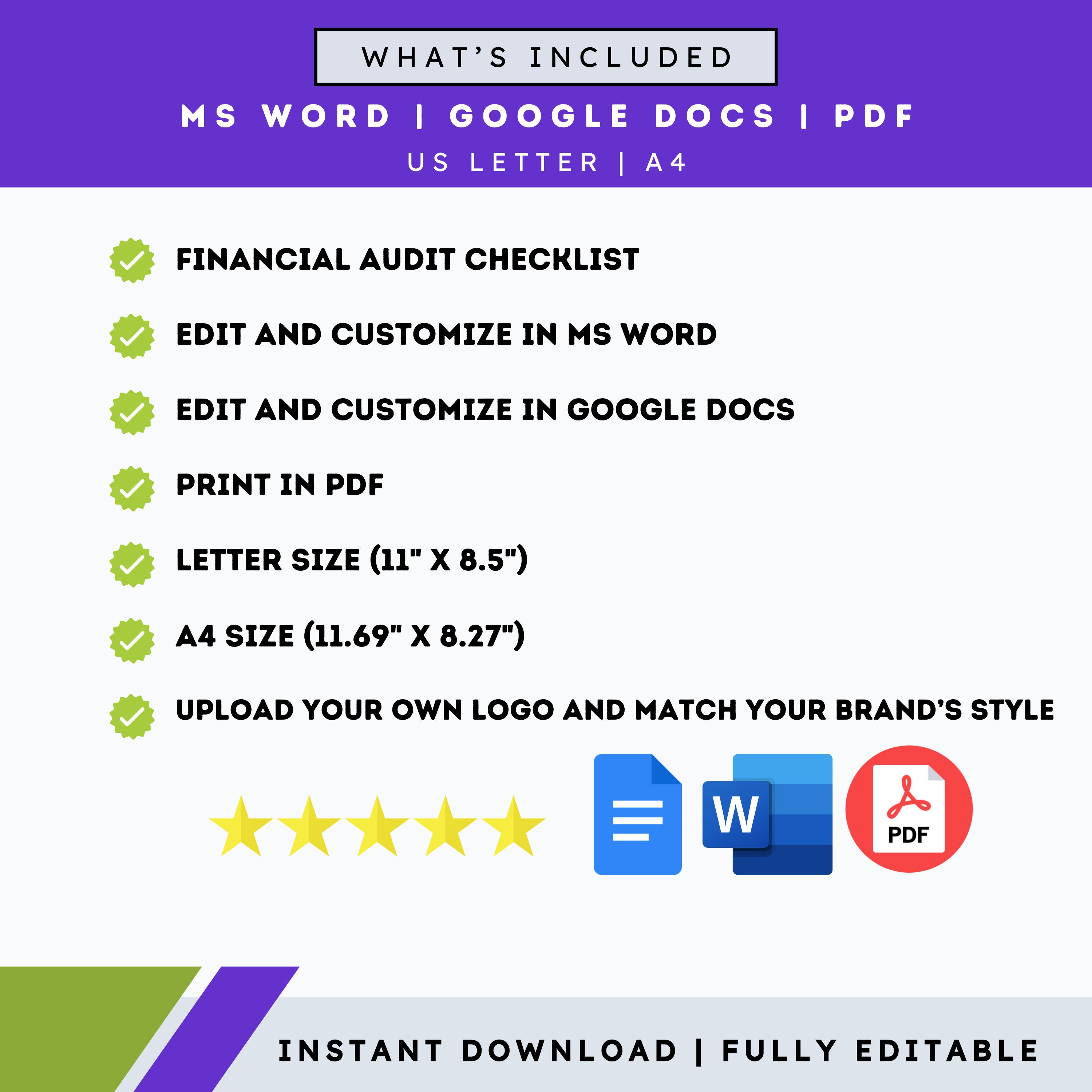 Financial Audit Checklist Financial Audit Report Accounting Audit ...