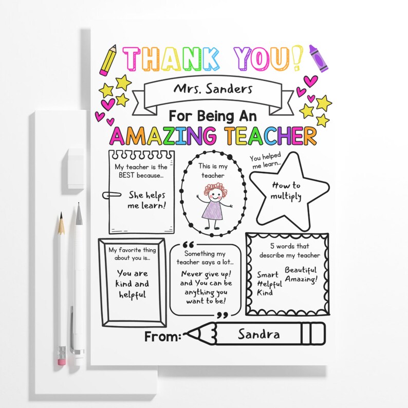 Teacher Appreciation Week Thank You Printable Teacher Appreciation Gift ...