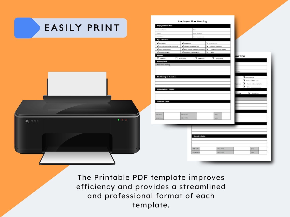 Employee Disciplinary Forms Employee Performance Review Performance ...