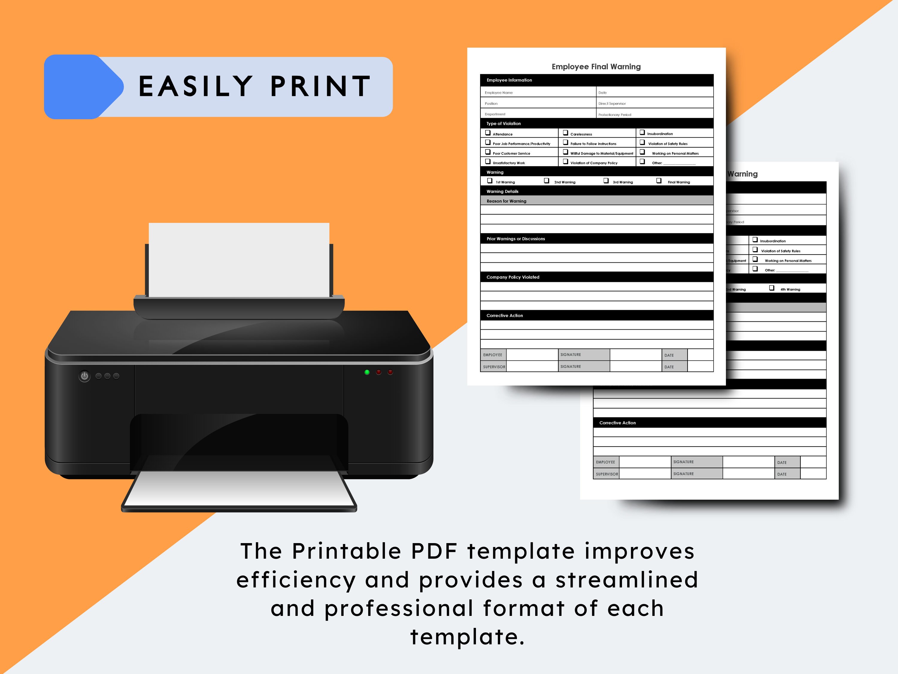 Employee Disciplinary Forms Employee Performance Review Performance ...