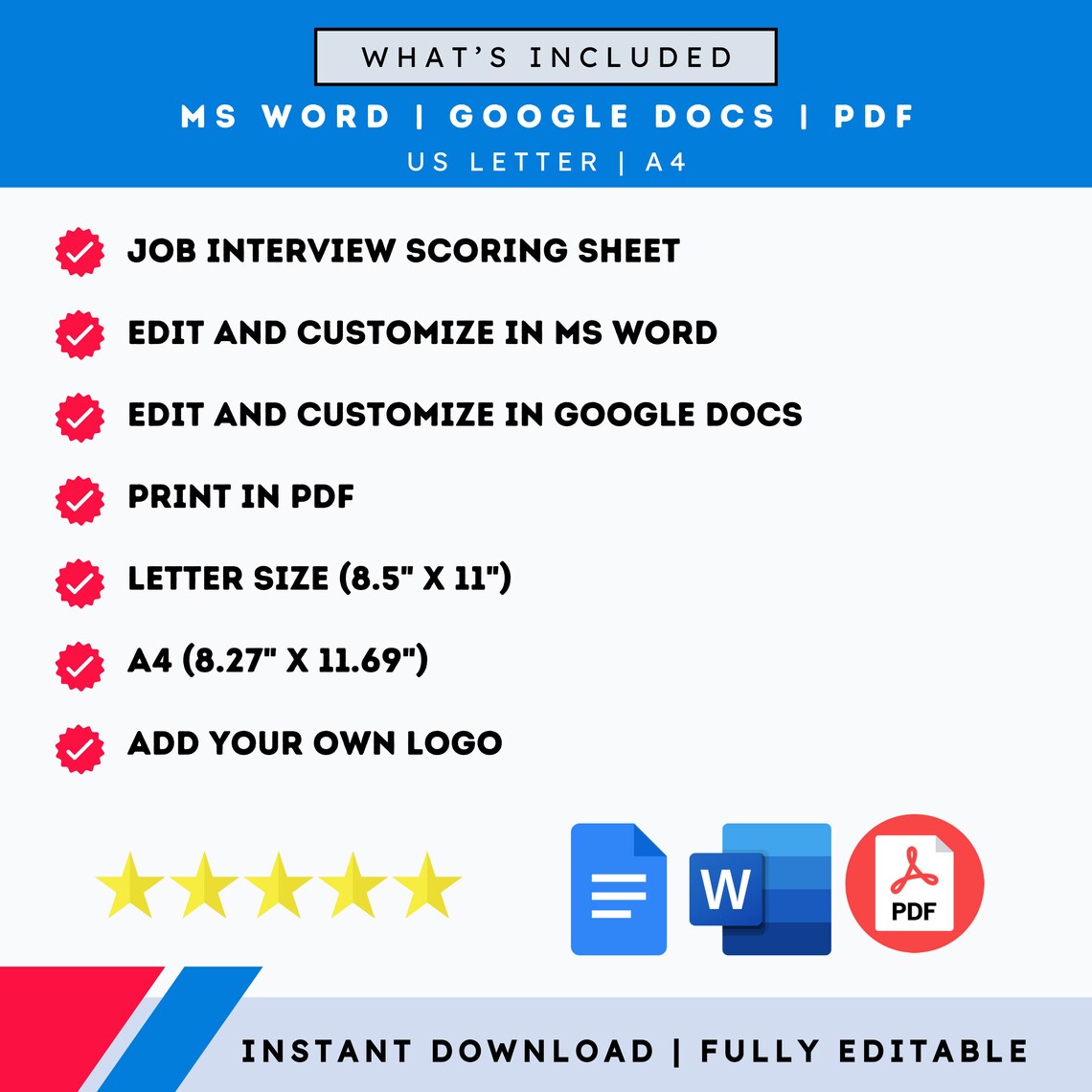 Interview Rating Sheet Interview Score Sheet Interview Scorecard ...