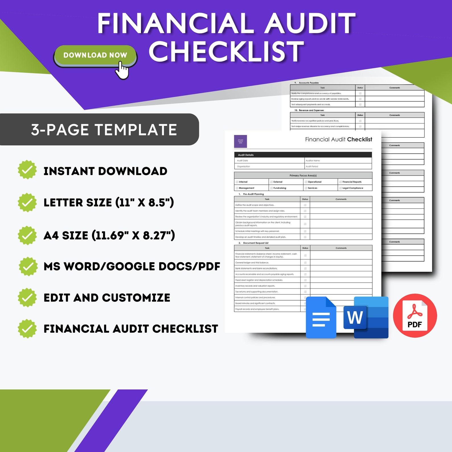 Financial Audit Checklist Financial Audit Report Accounting Audit ...