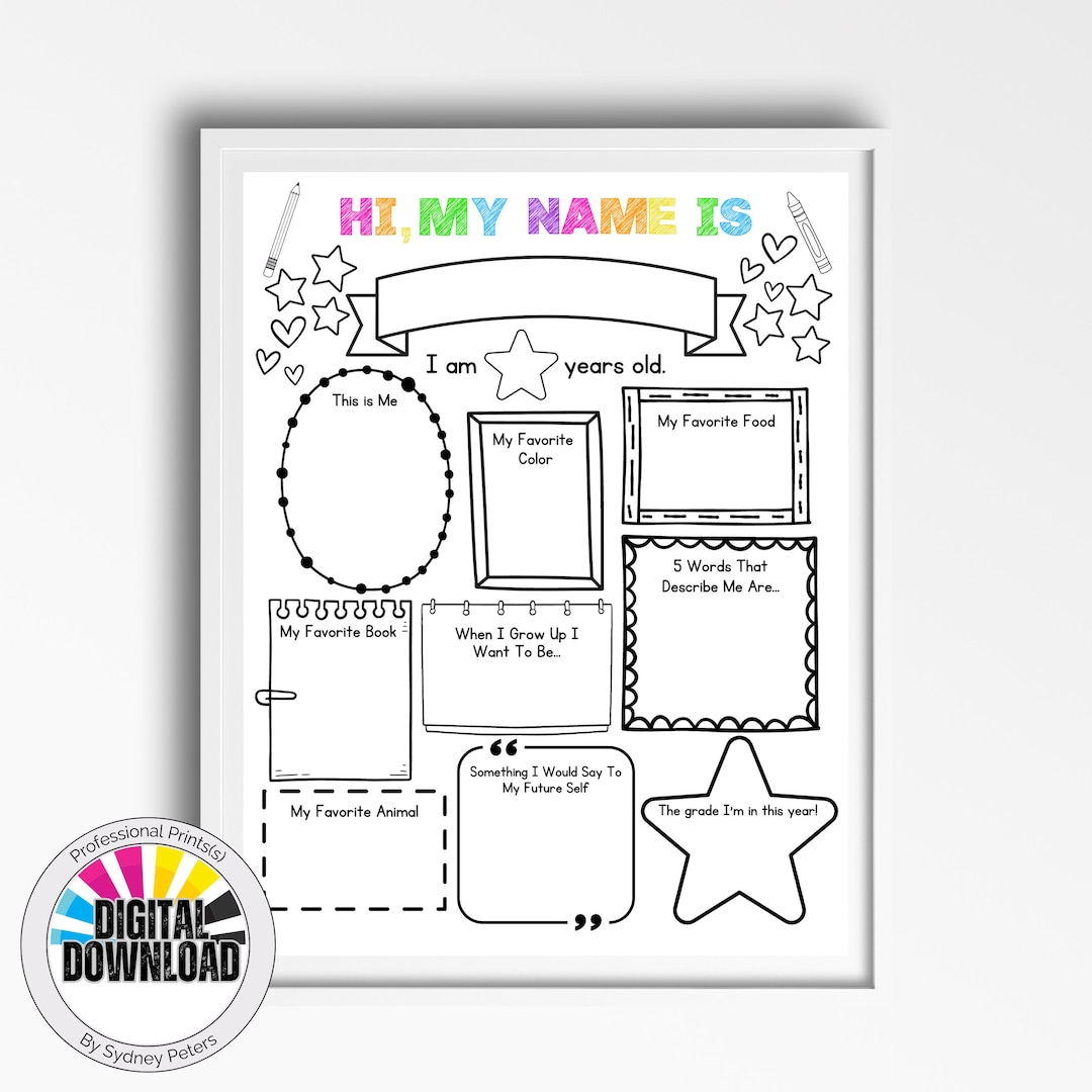 All About Me Get to Know Me Back to School Printable Student All About ...