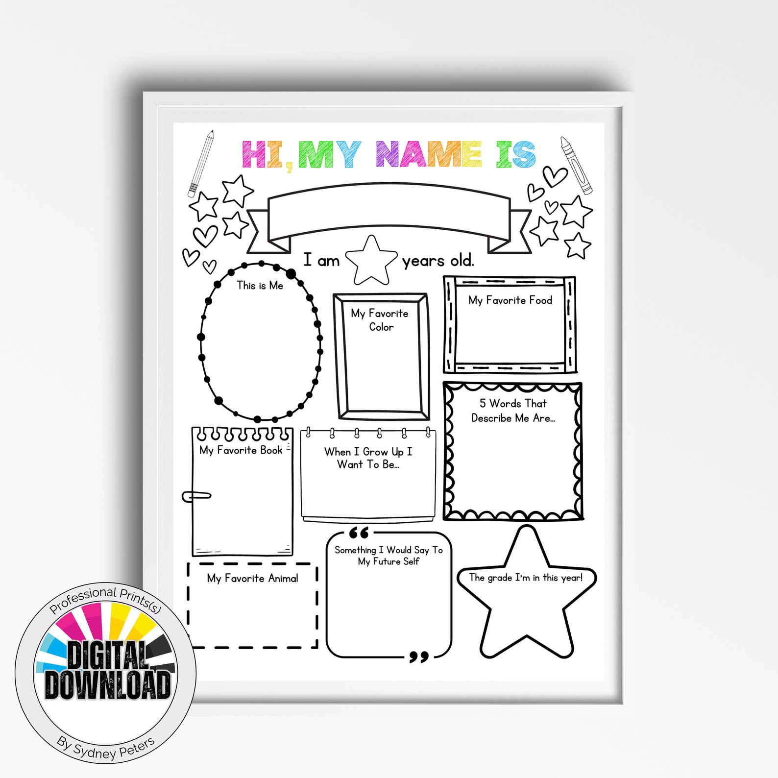 All About Me Get to Know Me Back to School Printable Student All About ...