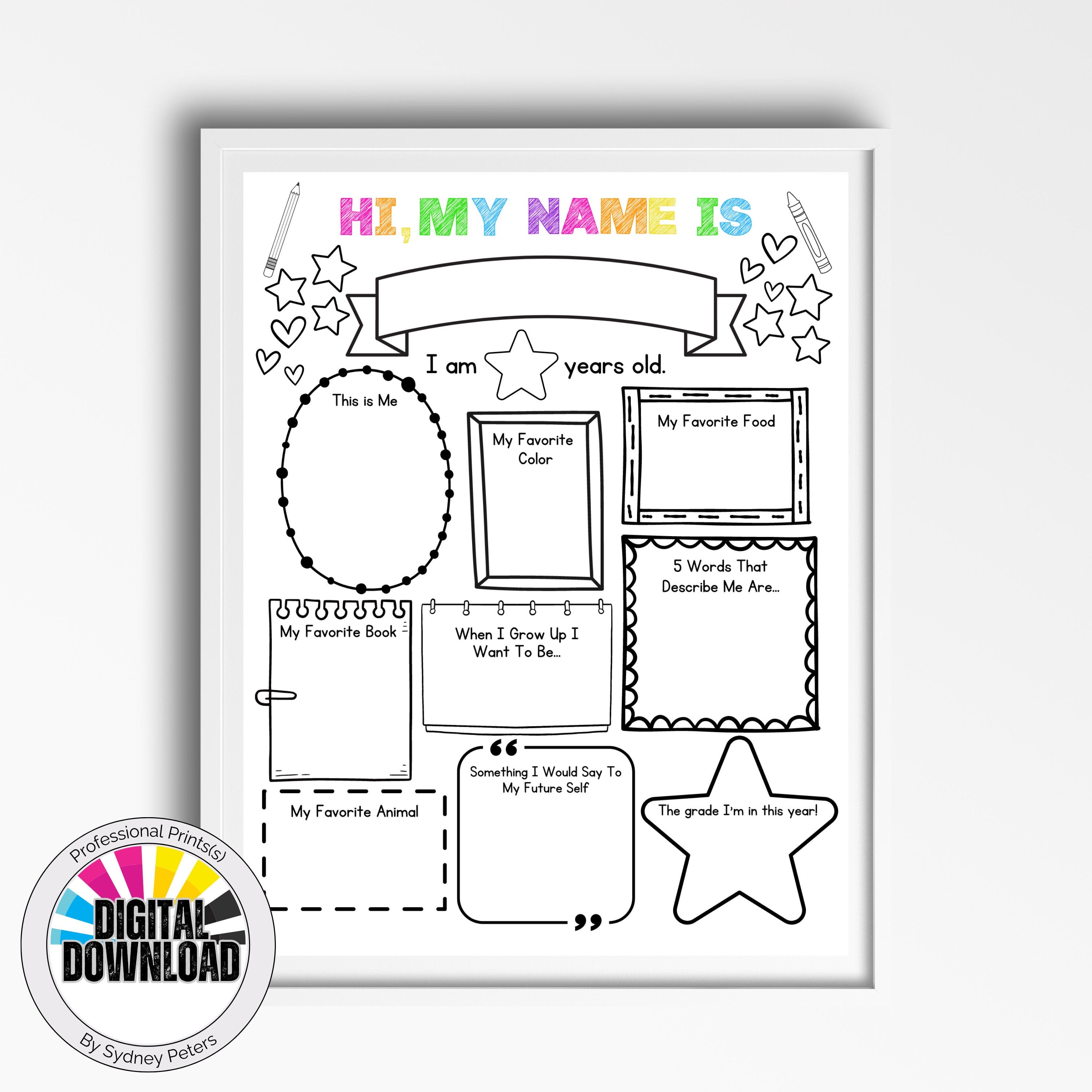 All About Me Get to Know Me Back to School Printable Student All About ...