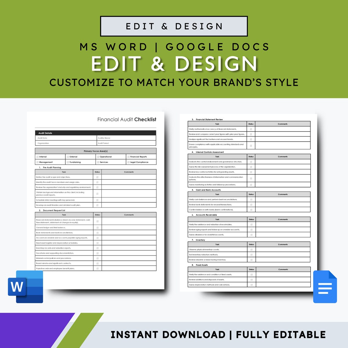 Financial Audit Checklist Financial Audit Report Accounting Audit ...