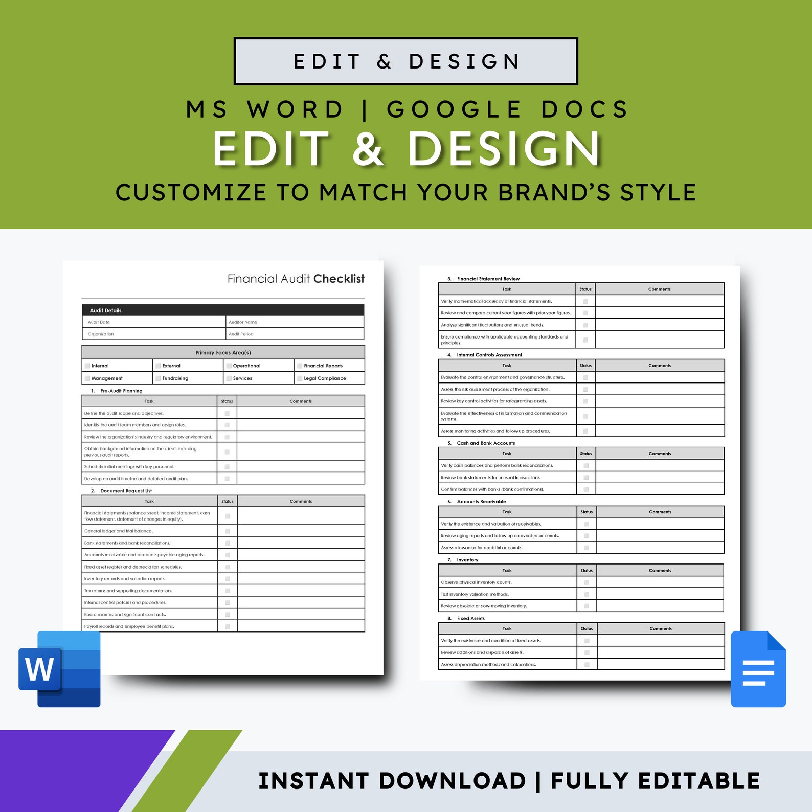 Financial Audit Checklist Financial Audit Report Accounting Audit ...