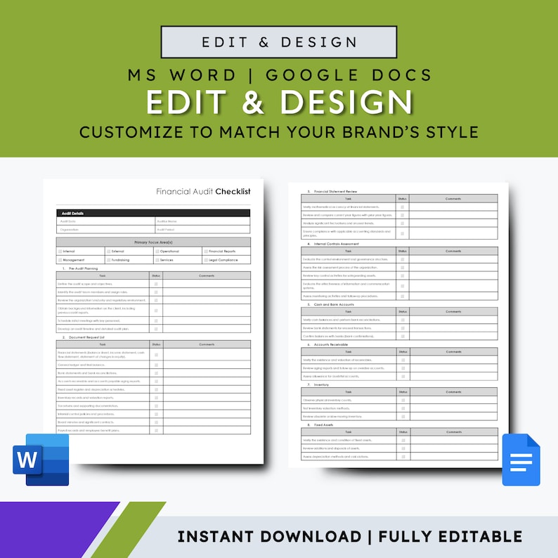 Financial Audit Checklist Financial Audit Report Accounting Audit ...