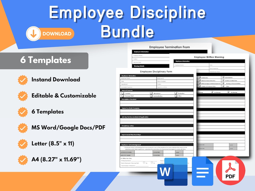 Employee Disciplinary Forms Employee Performance Review Performance ...