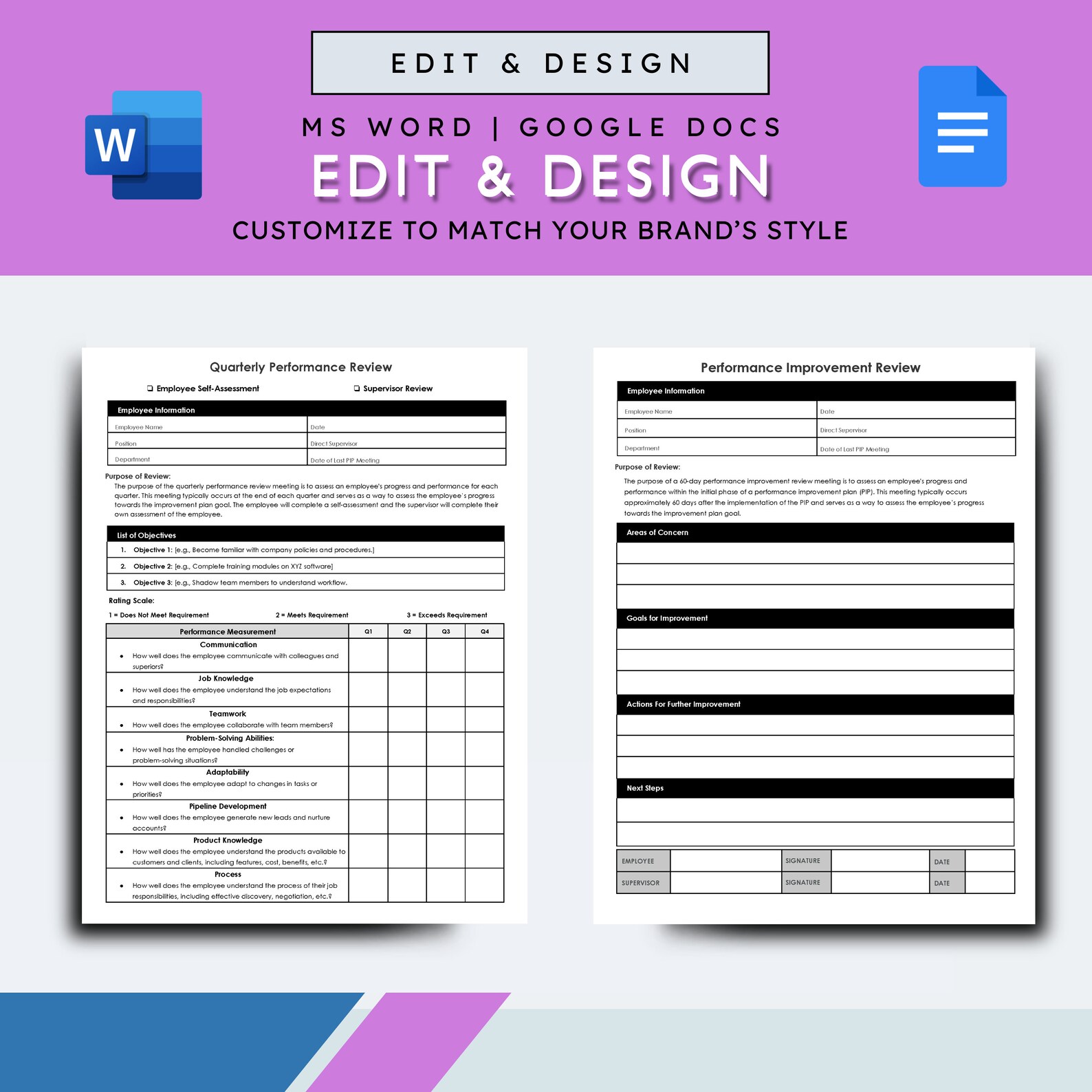 Quarterly Performance Review Annual Performance Review Performance ...