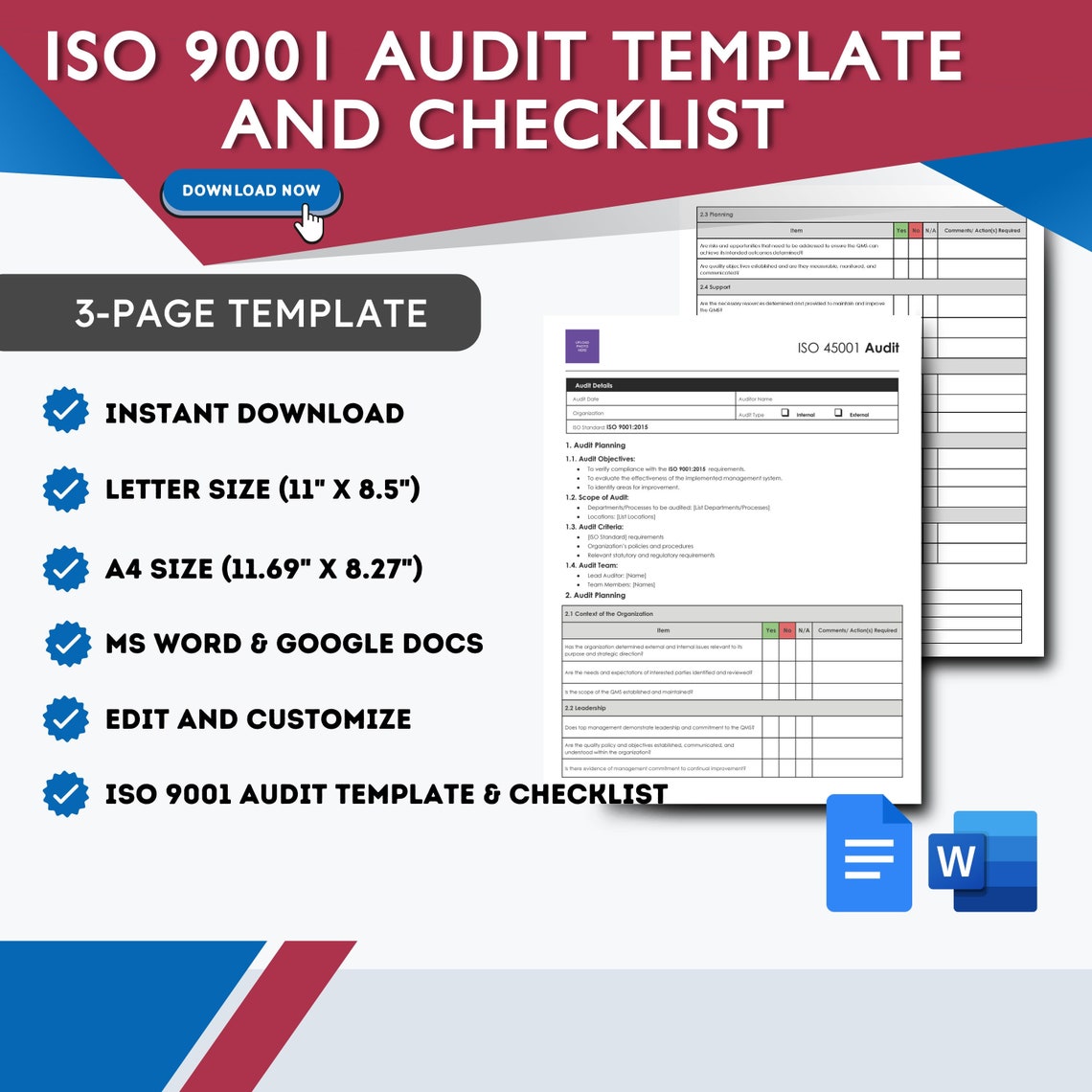 ISO Audit ISO 9001 Audit Internal Audit Checklist Quality Assurance ISO ...
