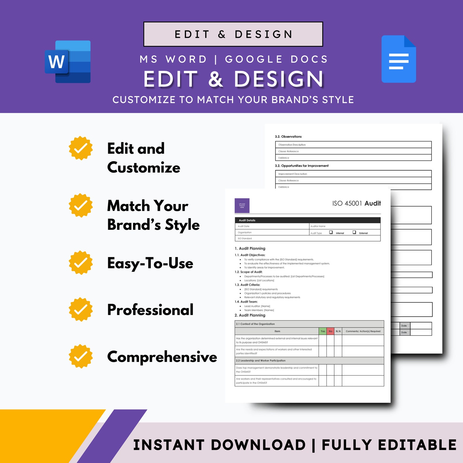 ISO Audit ISO 45001 Audit Internal Audit Checklist Quality Assurance ...