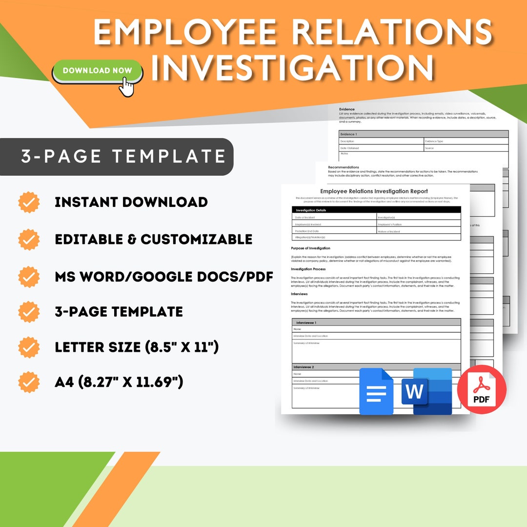 Employee Relations Investigation Employee Disciplinary Forms Employee ...