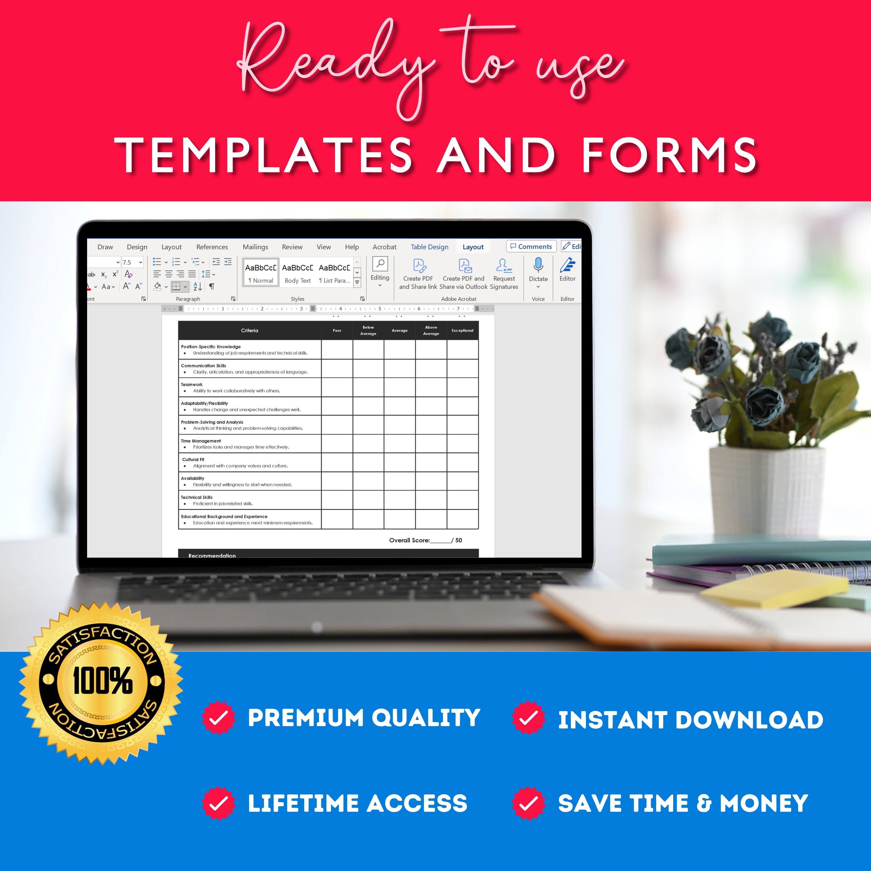 Interview Rating Sheet Interview Score Sheet Interview Scorecard ...