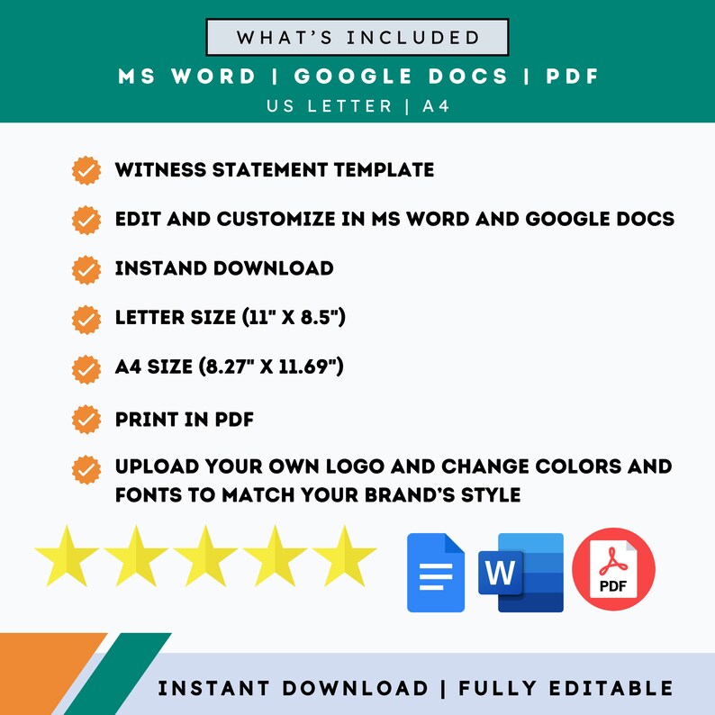 Witness Statement Template Sworn Statement Workplace Incident Witness ...