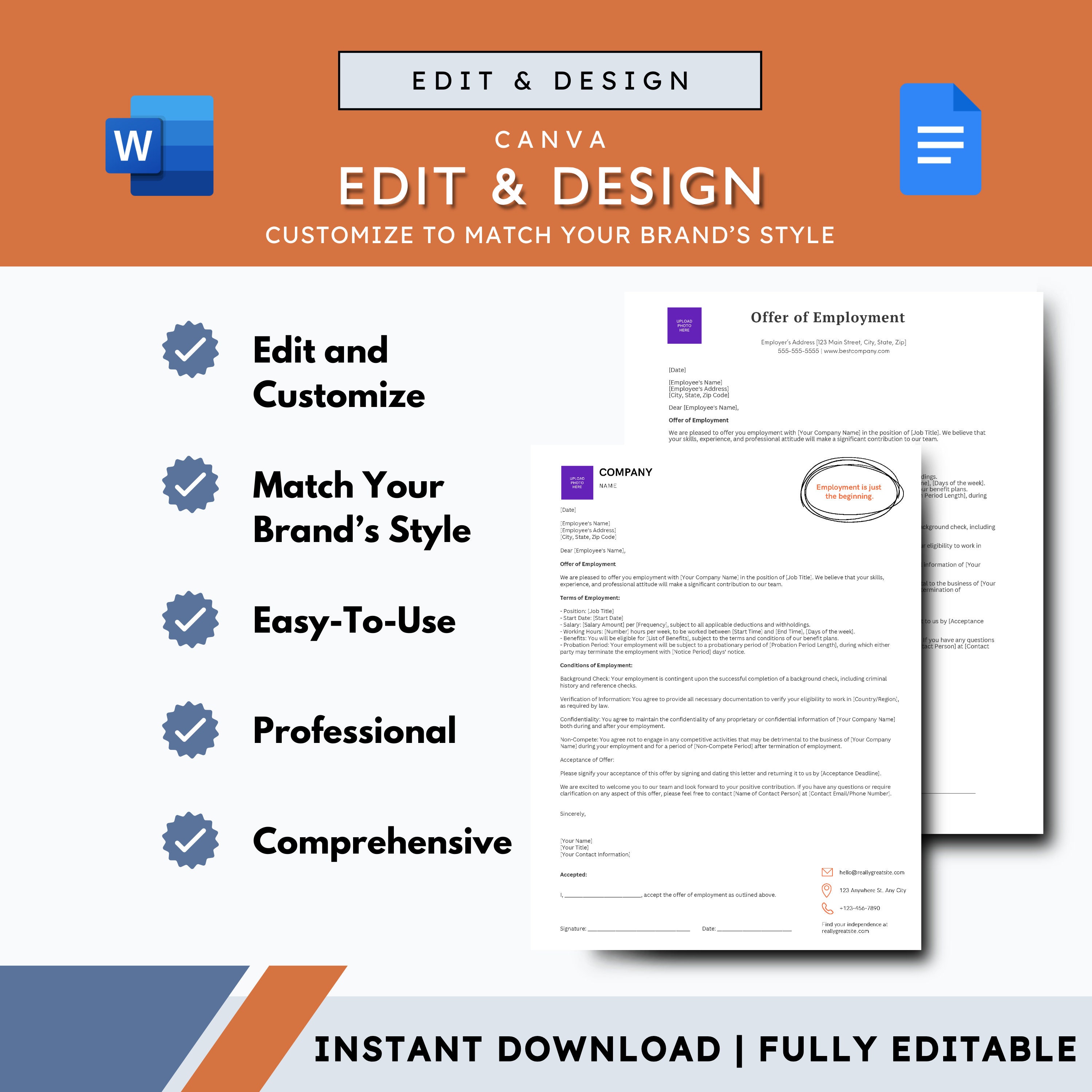 Job Offer Letter Offer Letter Template Job Offer Template Employment ...